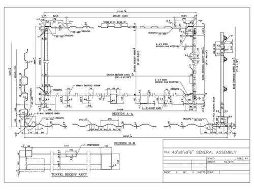 Iso Container Drawing Free Shipping Container Technical Drawing